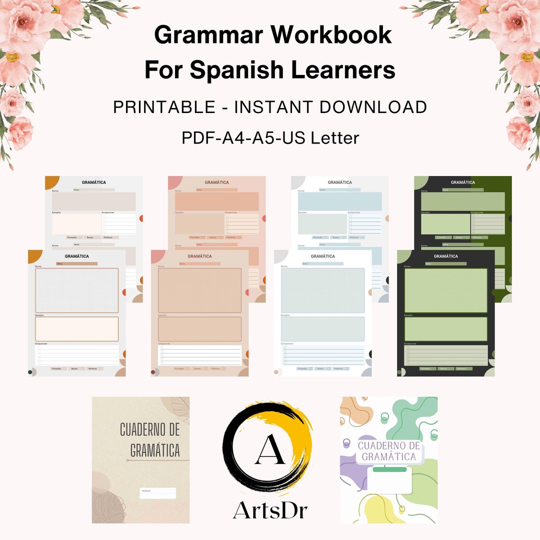 Language Learning Grammar Template Study Notebook Language Learning for ...