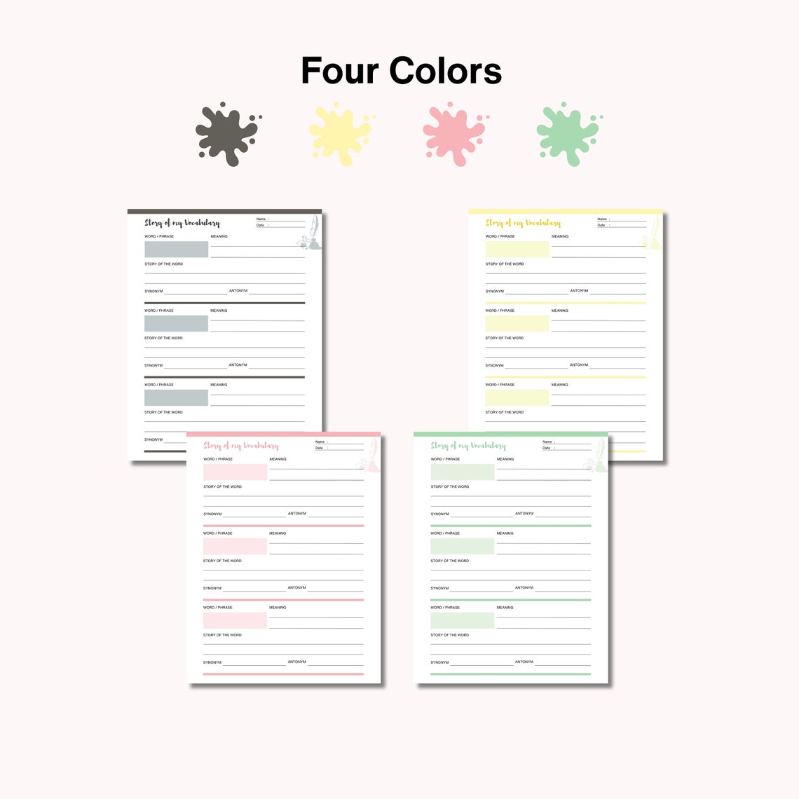 Language Learning Printable Materials for Vocabulary Practice Worksheet ...