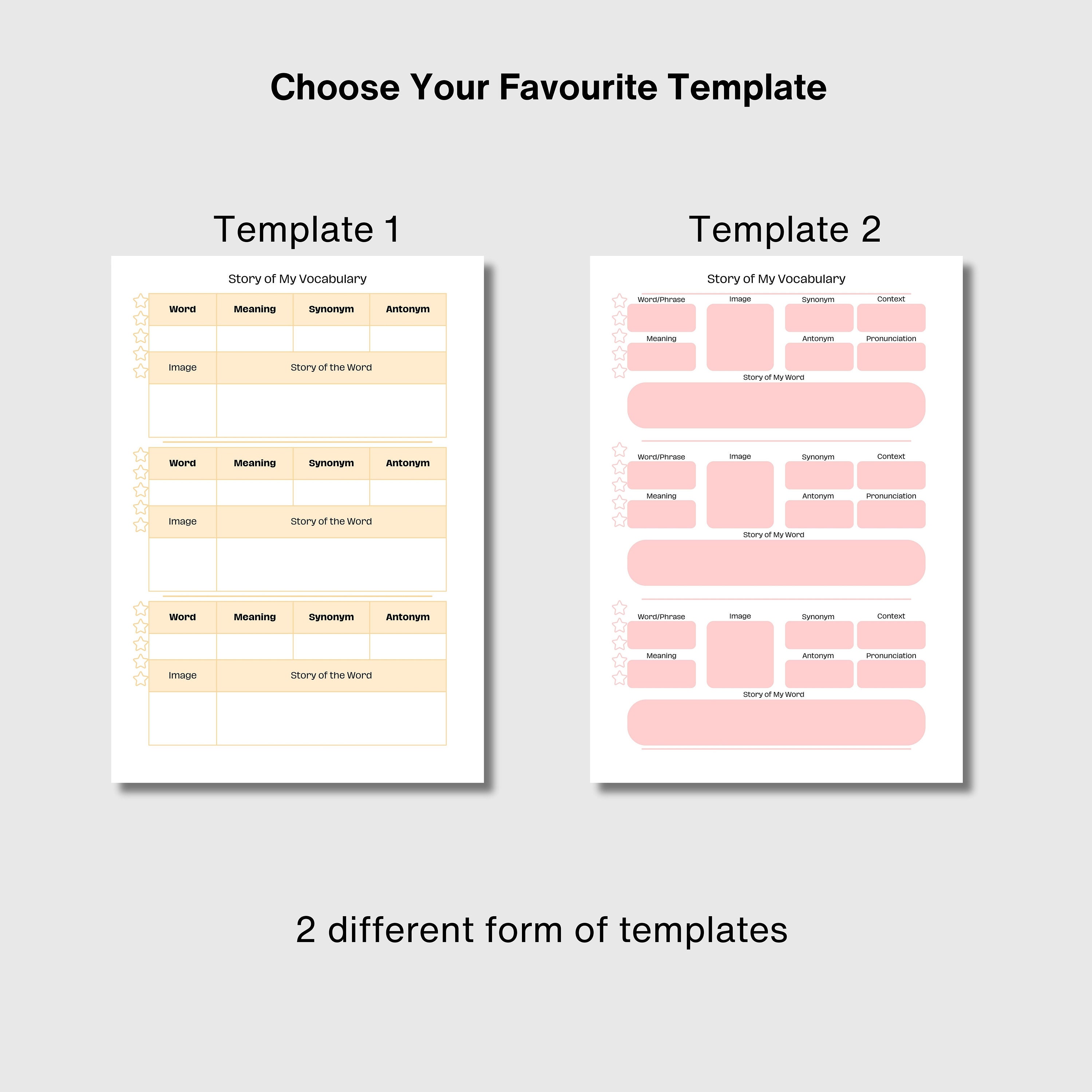 Language Learning Vocabulary Template Study Notebook for Language ...