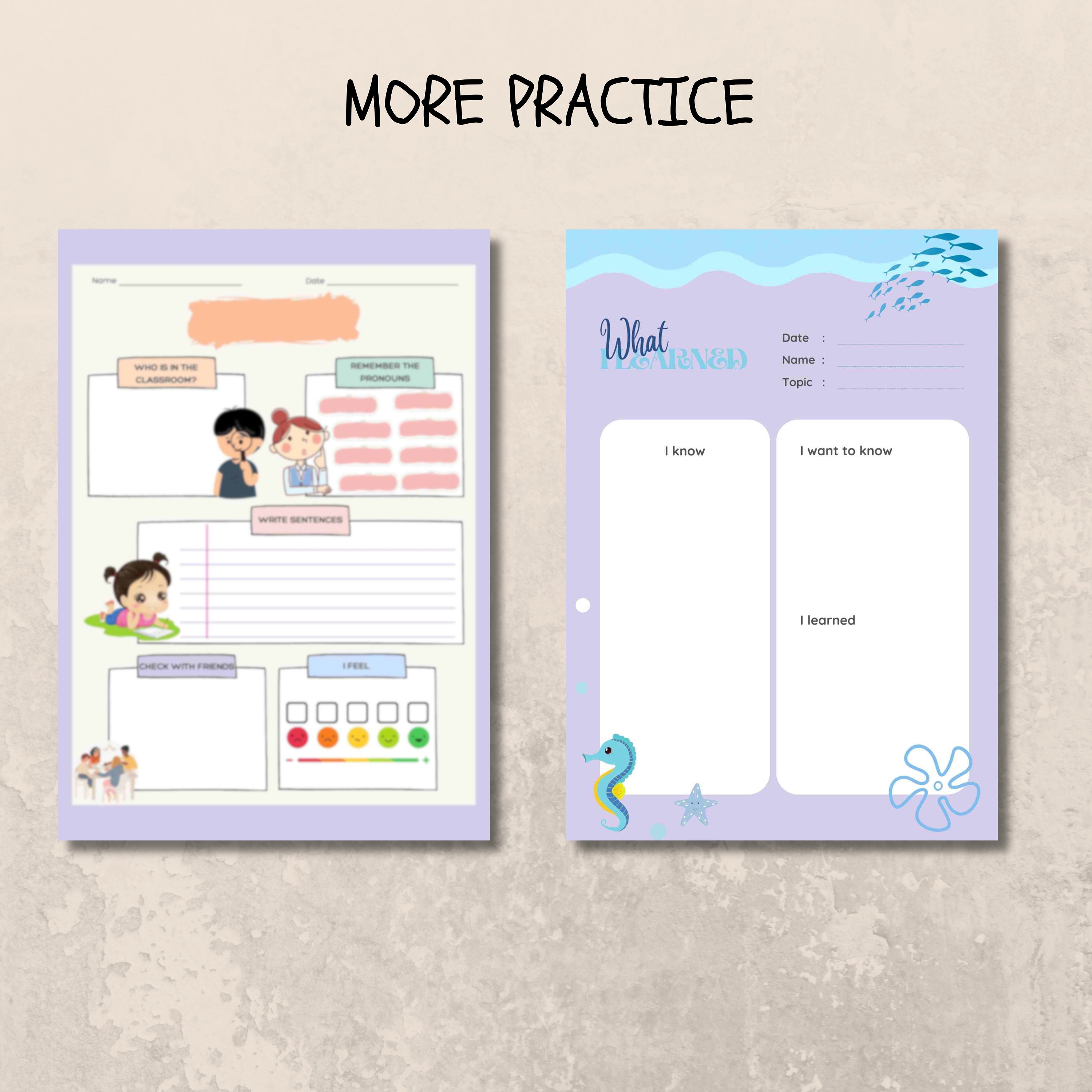 Language Learning Printable Flash Cards Pronouns Gift Cubes Young ...