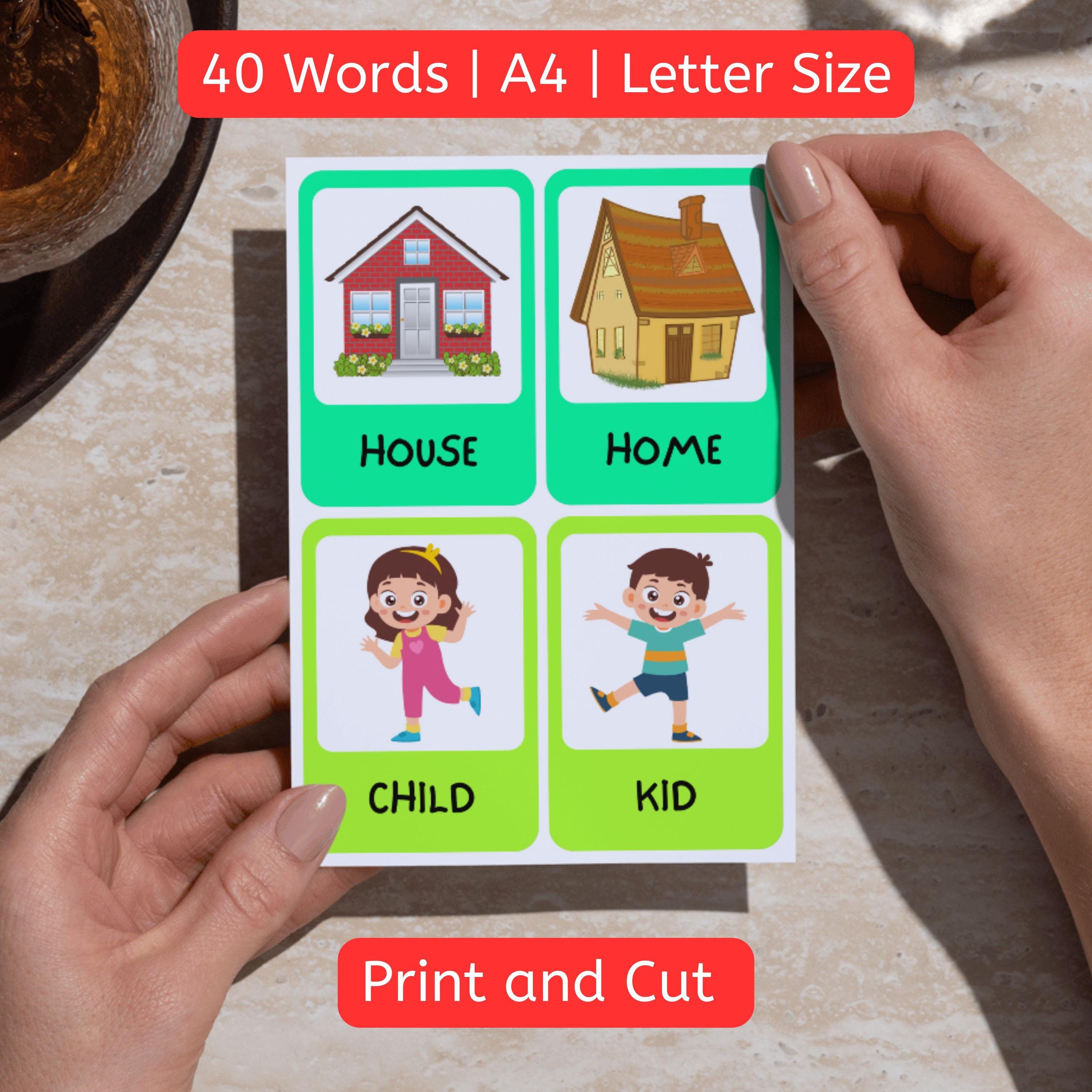 Synonym Flashcards for Vocabulary Learning Gift for Kids English ...