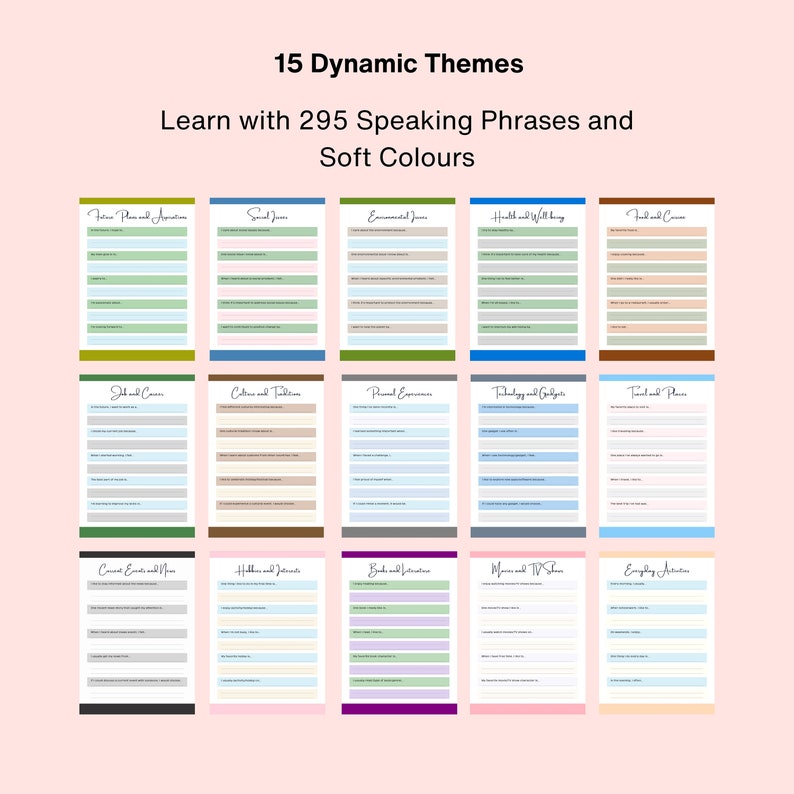 Language Learning Speaking Template Study Notebook for Language ...