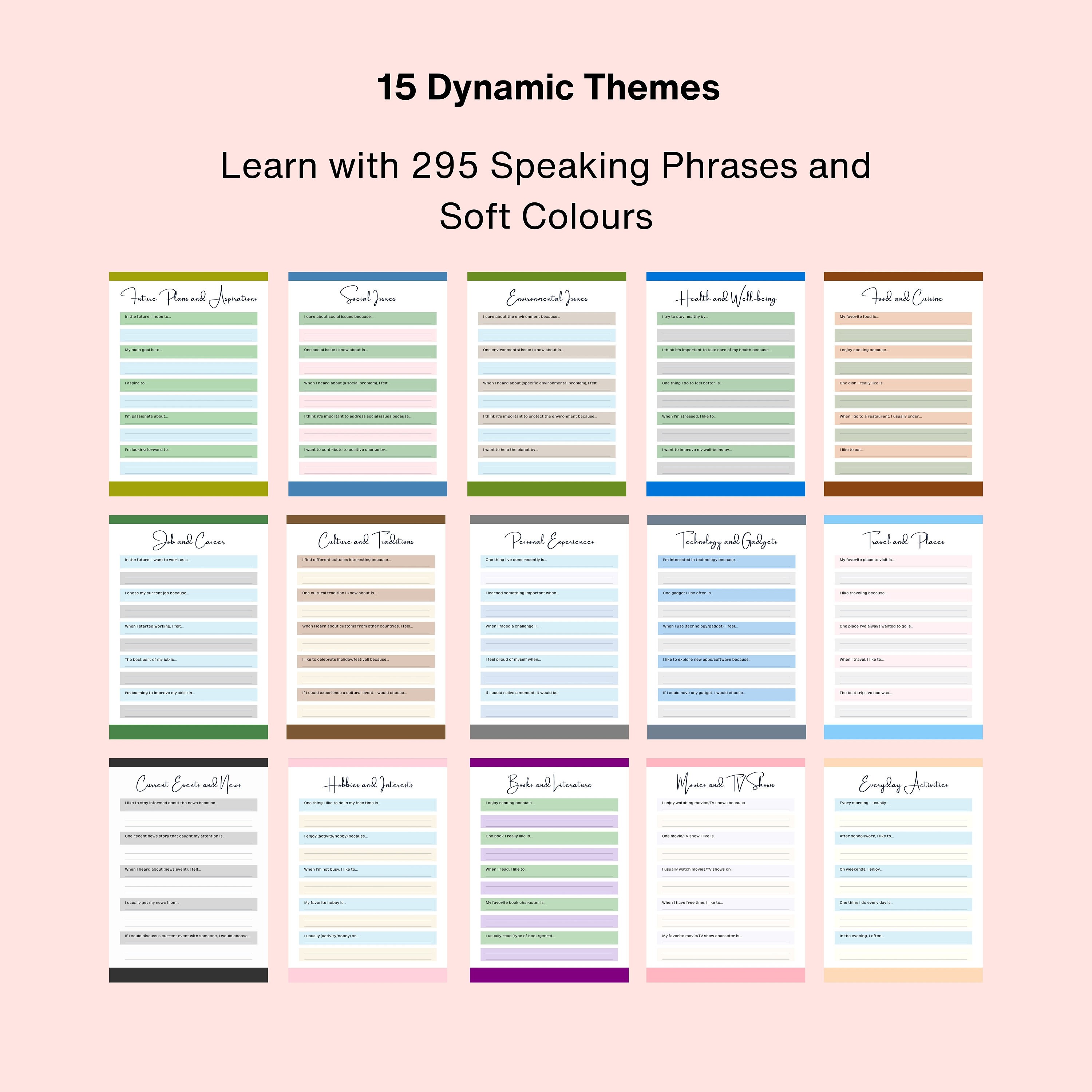 Language Learning Speaking Template Study Notebook for Language ...