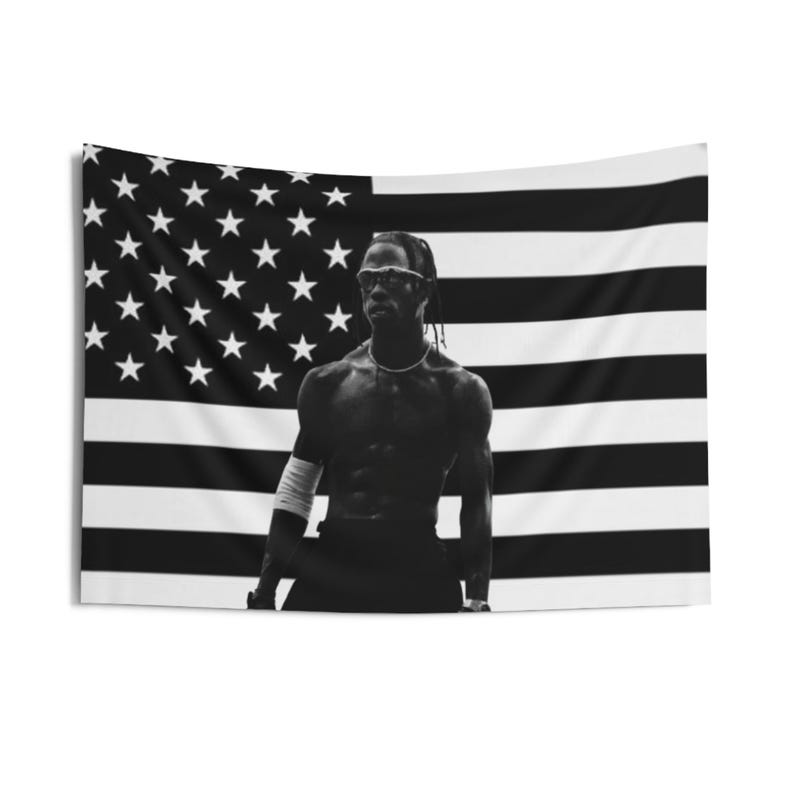 Travis Scott American Flag Aesthetic Fan Gifts Merch Room Decor Wall ...