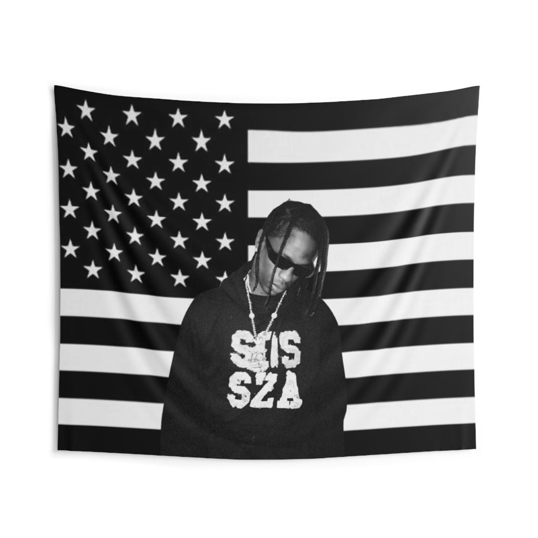 Travis Scott American Flag Aesthetic Fan Gifts Merch Room Decor Wall ...