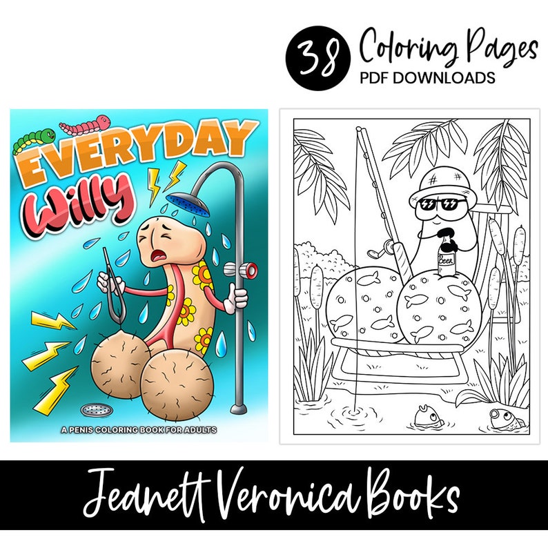 Everyday Willy Penis Coloring Book For Adults 38 Digital Coloring Pages Instant Download Pdf Etsy