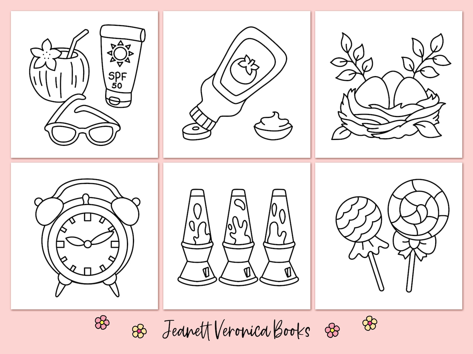 Bold & Easy Coloring Pages Set Four 10 Pages Instant Download PDF - Etsy