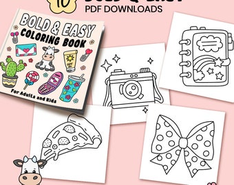 Bold & Easy Coloring Book Easy Coloring Pages, Cute Printable, Large ...