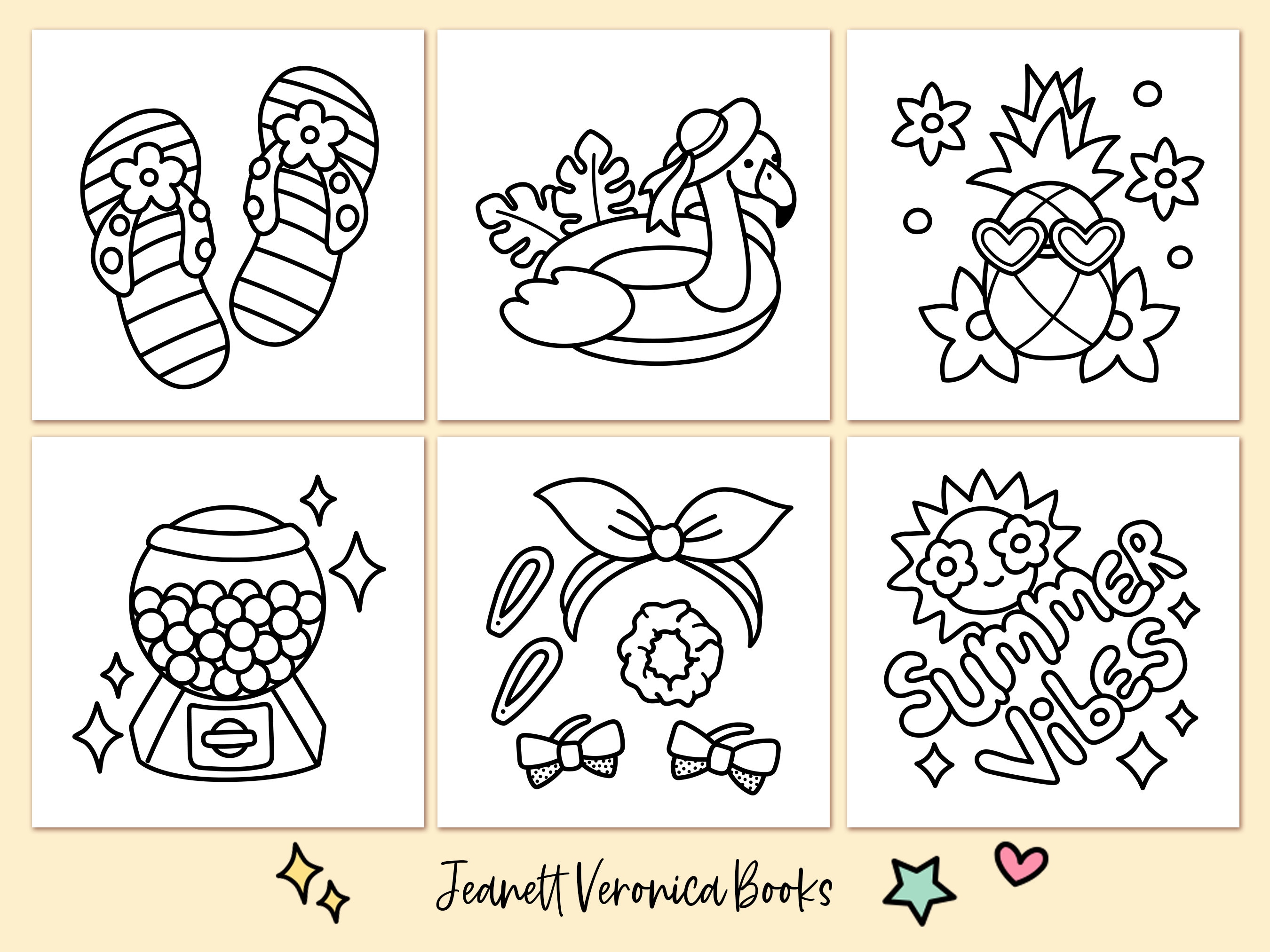 Groovy Summer Coloring Pages Set One 10 Pages Instant Download PDF - Etsy