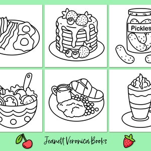 Food and Drink Coloring Pages | Set Two 10 Pages | Instant Download PDF ...