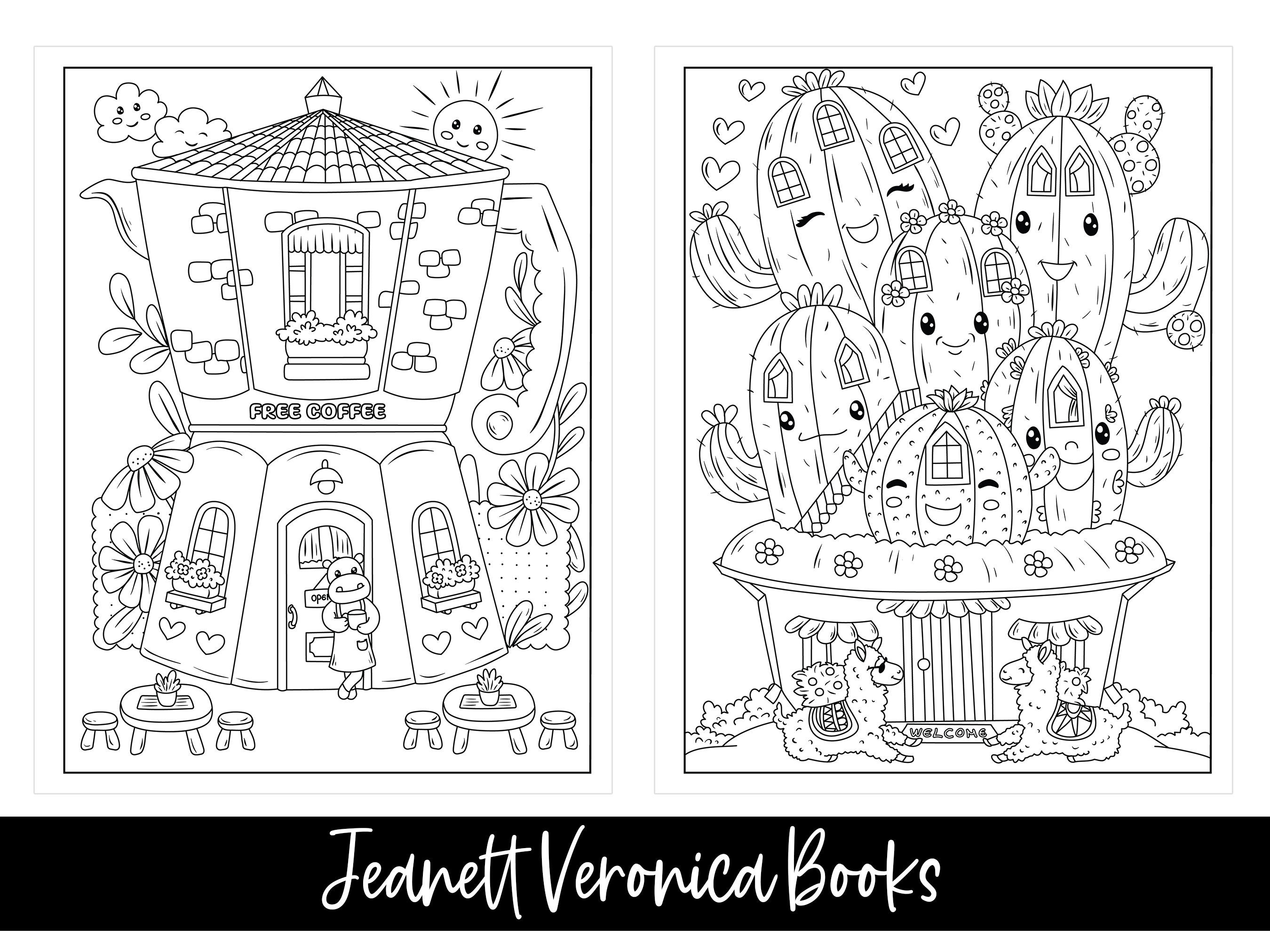 Little Homes of the Woodlands Whimsical Coloring Book for Adults and ...