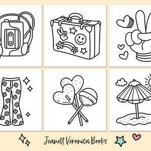 Groovy Summer Coloring Pages | Set Four 10 Pages + Bonus | Instant ...