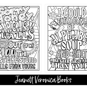 Swear Word Coloring Book: Sarcastic Quotes, 30 Printable Pages (PDF) - Etsy