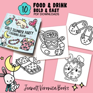 Girls Slumber Party Coloring Pages | Set Two 10 Pages | Instant ...