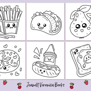Kawaii Food Coloring Pages | Set Two 10 Pages | Instant Download PDF - Etsy