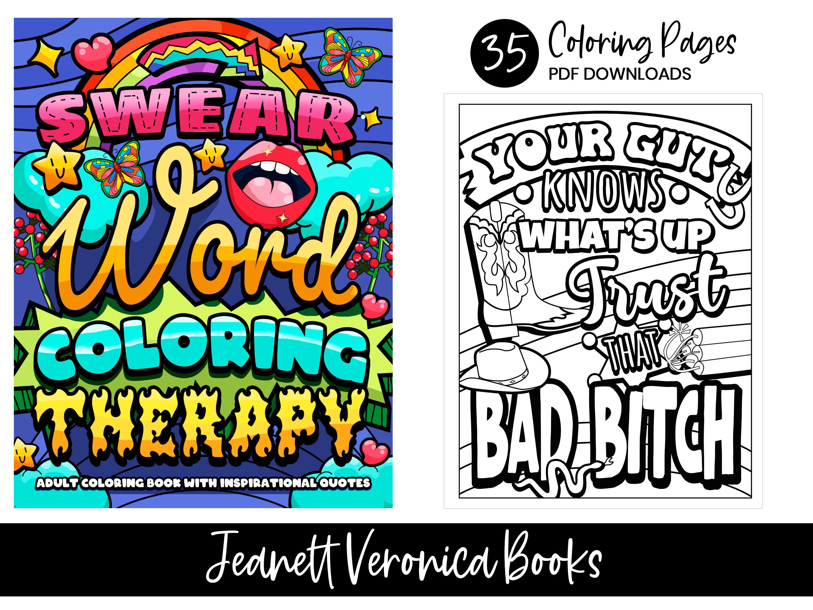 Swear Word Coloring Therapy Swear Word Coloring Pages With - Etsy