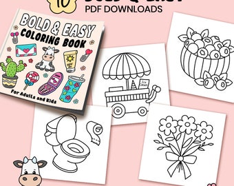 Bold & Easy Coloring Book Easy Coloring Pages, Cute Printable, Large ...
