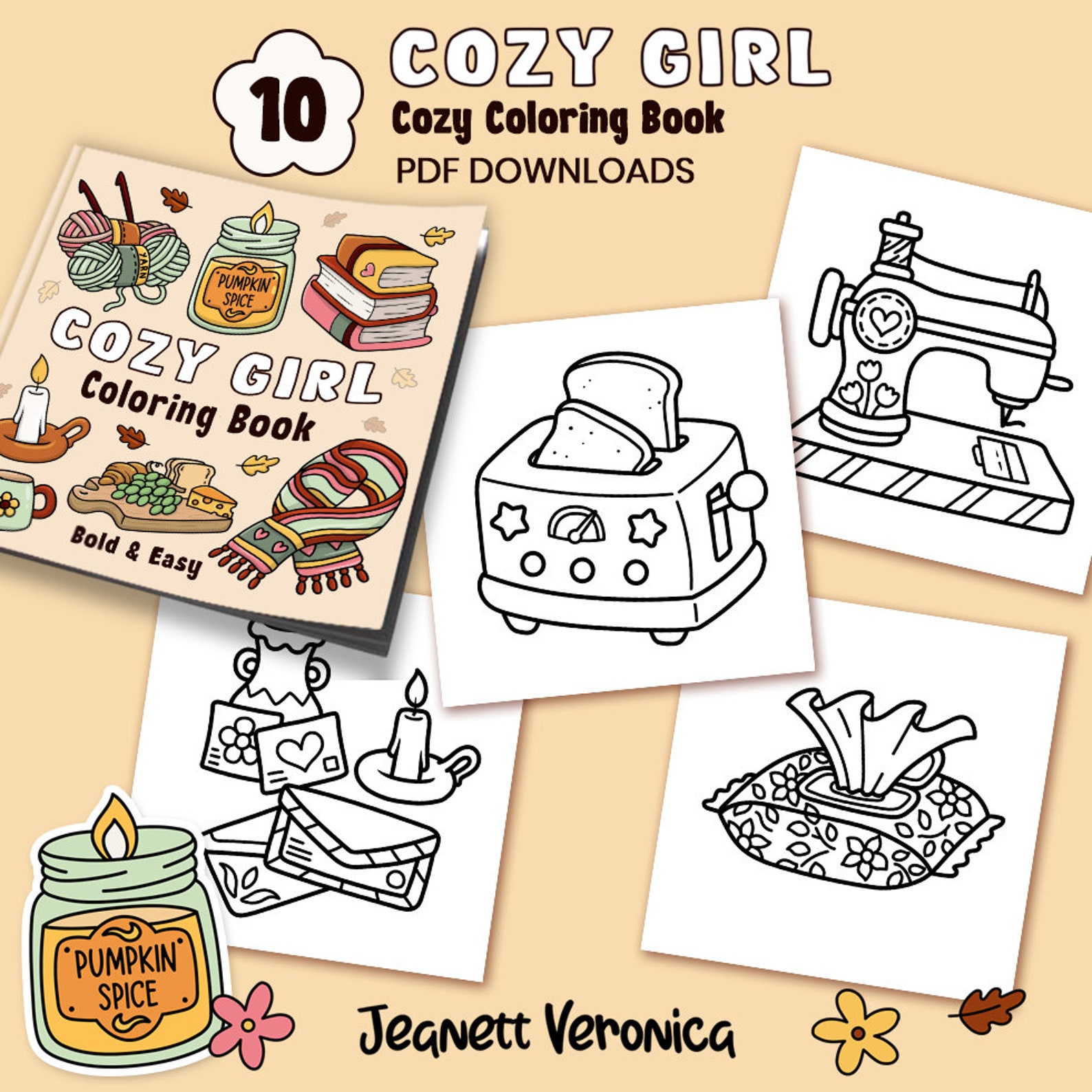 Cozy Girl Coloring Pages Set Three 10 Pages Instant Download PDF - Etsy
