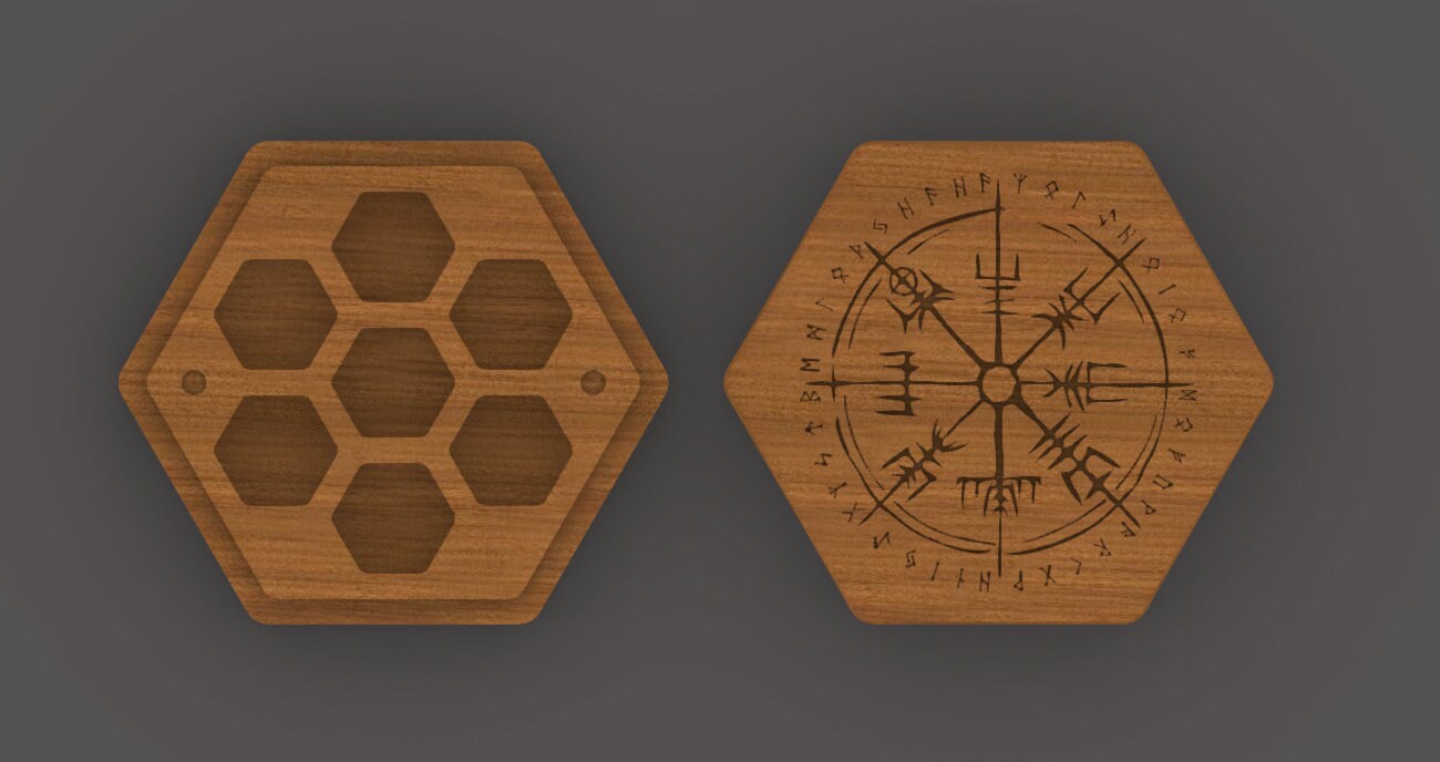 Vegvisir Engraved Dice Box, 2 in 1, Nordic, Viking Dice Box, Dnd, Rpg ...