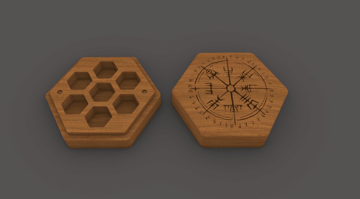 Vegvisir Engraved Dice Box, 2 in 1, Nordic, Viking Dice Box, Dnd, Rpg ...