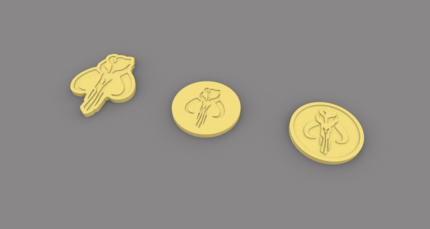 Mythosaur Coin Set, Mandalorian Set, 3D Print & Cnc Files, Star Wars ...