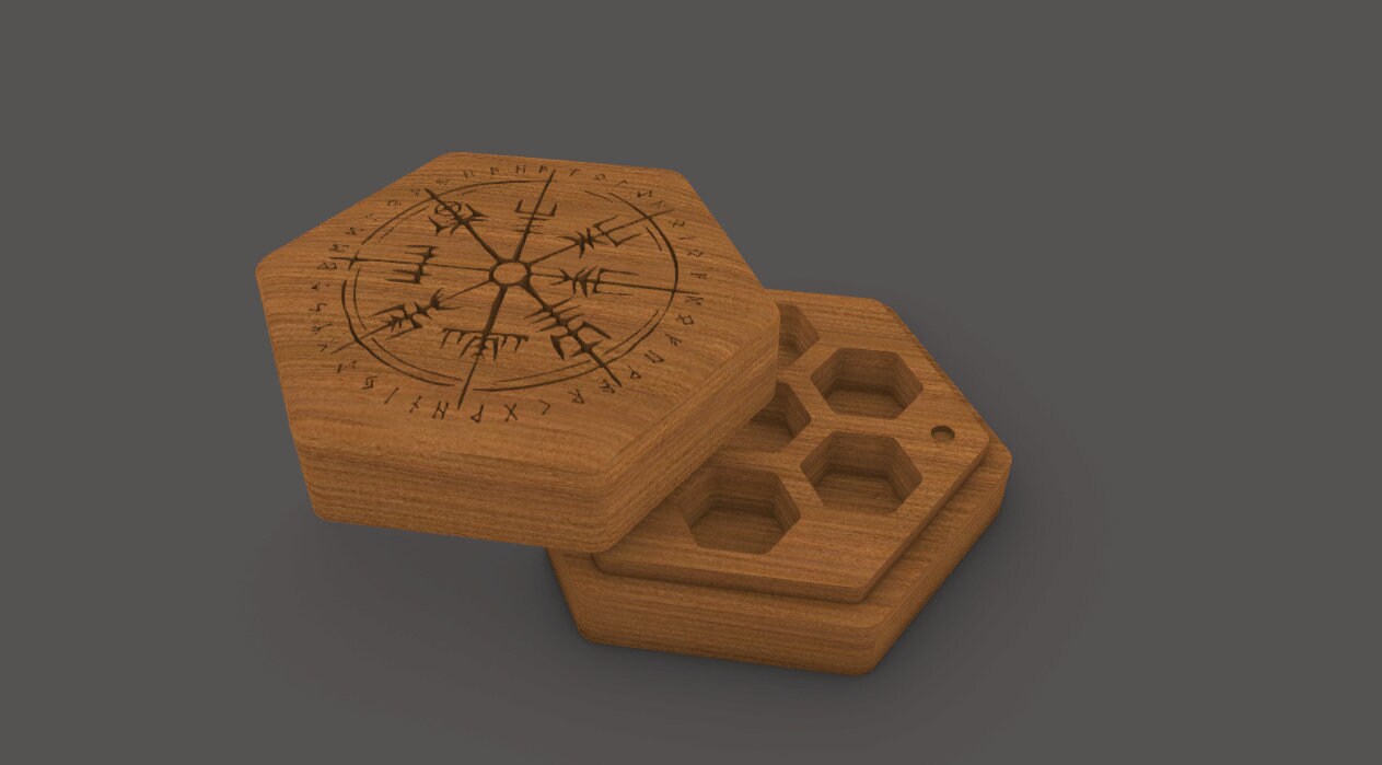 Vegvisir Engraved Dice Box, 2 in 1, Nordic, Viking Dice Box, Dnd, Rpg ...