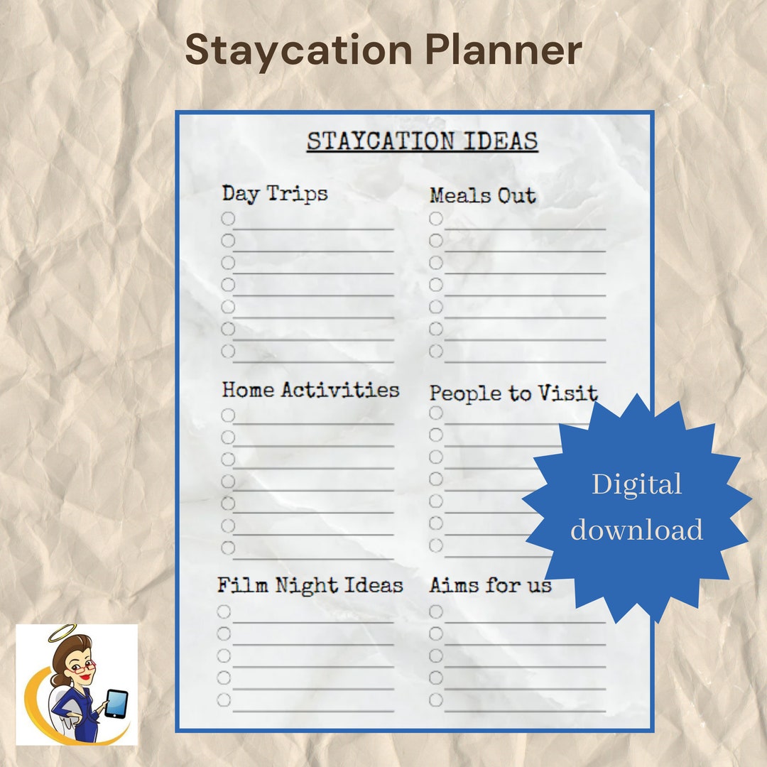 Staycation Planner - Etsy