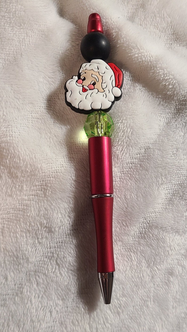 Red Sparkle Santa Pen - Etsy
