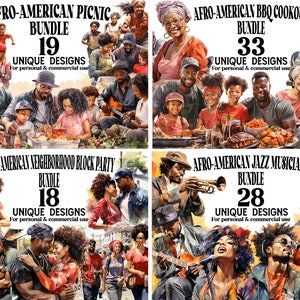 MEGA Afro-american Clipart Bundle - 727 Black Woman and Man Clipart ...