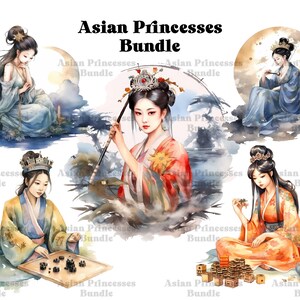 Asian Princess Clipart Bundle - 31 Princesses Pngs - Digital Download ...