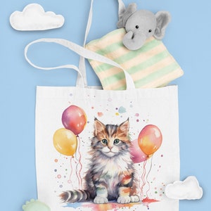 Birthday Cat Clipart Bundle - 29 Cute Cats as Watercolor Pngs - Digital ...