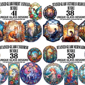 MEGA Stained Glass Bundle - 894 Stained Glass Windows as Transparent ...