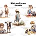 Kids on Farms Clipart Big Bundle 45 Farmer Kids Pngs Digital Download ...