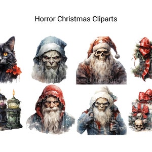 Horror Christmas Clipart Bundle 48 Christmas Pngs Clip Art Fordecor ...
