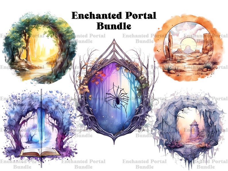 Enchanted Portal Clipart Bundle - 29 Magic Portals PNG - Fantasy Clip ...