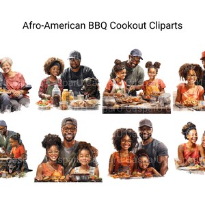 Afro-american BBQ Cookout Clipart Bundle - 33 Afro American Art Pngs ...