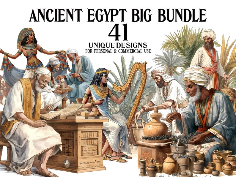Ancient Egypt Clipart Big Bundle 41 Watercolor Ancient - Etsy