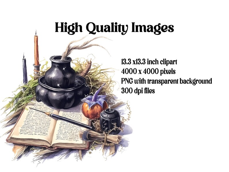 Witch Spell Book Clipart Big Bundle 58 Witch Book Pngs - Etsy