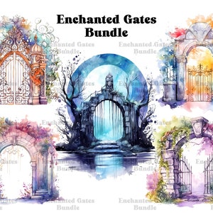 Enchanted Gate Clipart Bundle - 34 Magic Gates PNG - Fantasy Clip Art ...