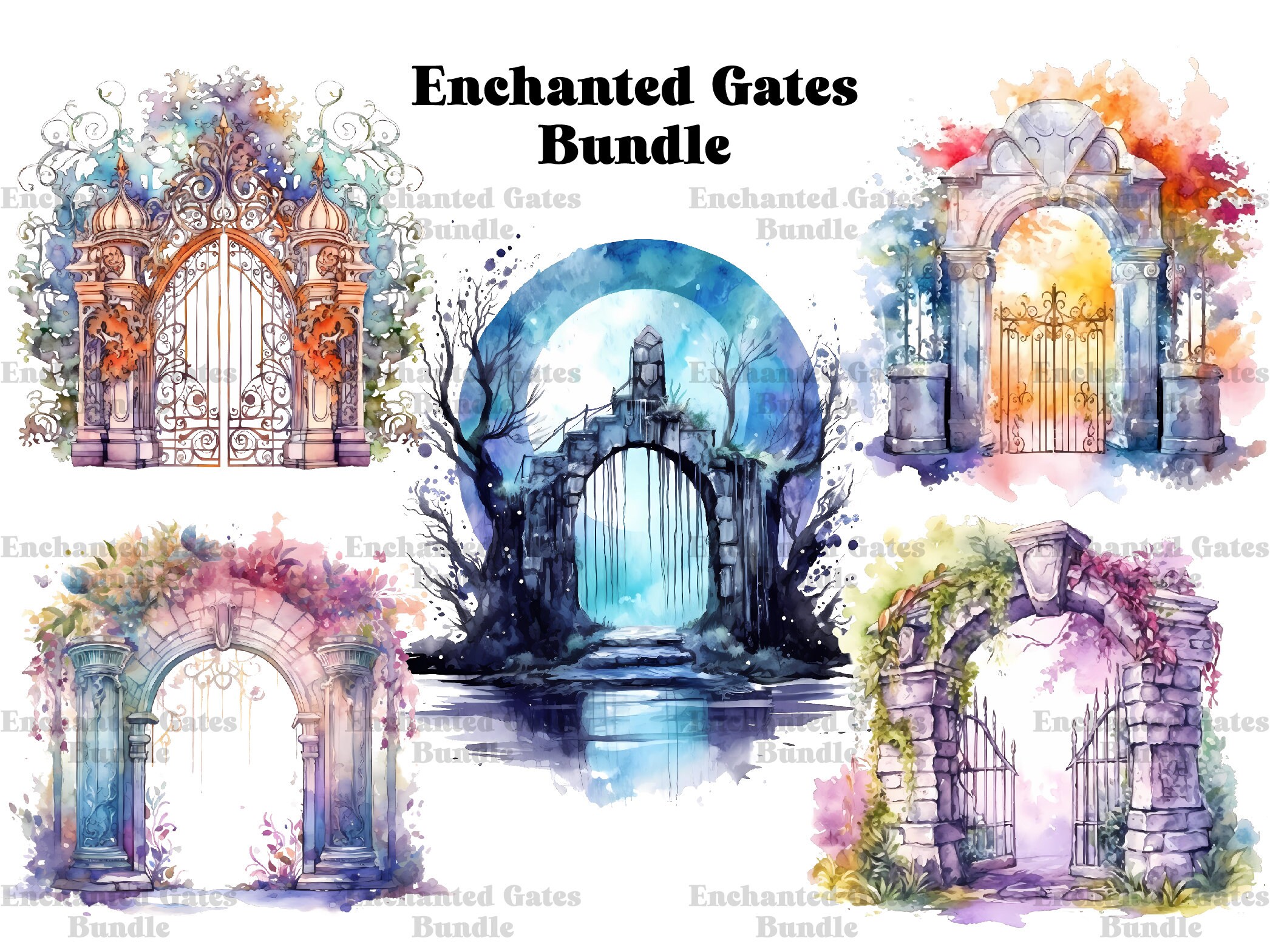 Enchanted Gate Clipart Bundle 34 Magic Gates PNG Fantasy - Etsy