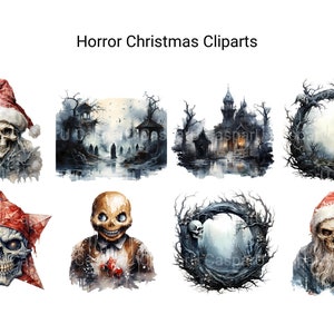 Horror Christmas Clipart Bundle 48 Christmas Pngs Clip Art Fordecor ...