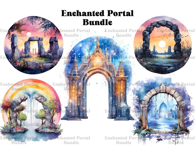 Enchanted Portal Clipart Bundle - 29 Magic Portals PNG - Fantasy Clip ...
