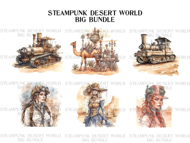 Steampunk Desert World Clipart Bundle 34 Steampunk Pngs - Etsy