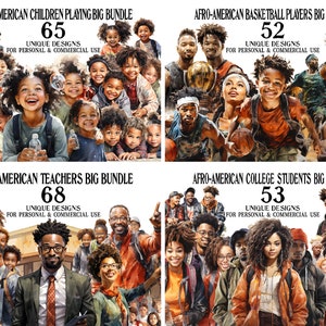 MEGA Afro-american Clipart Bundle - 727 Black Woman and Man Clipart ...