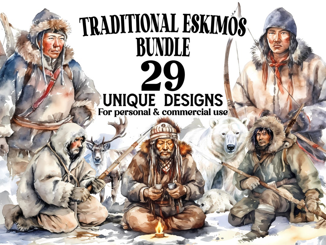 Eskimo Clipart Bundle - 29 Watercolor Eskimo Pngs - Digital Download ...