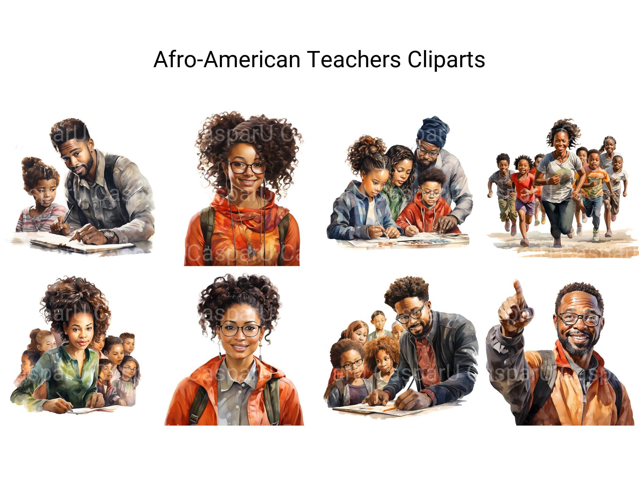 Afro-american Teachers Clipart Bundle 68 Afro American Art Pngs Clip ...