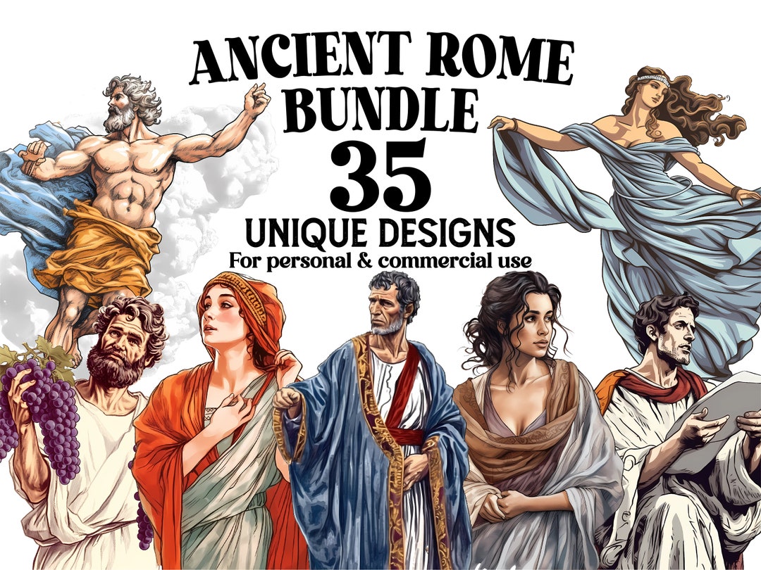 Ancient Rome Clipart Bundle - 35 Watercolor Ancient Rome Pngs - Digital ...