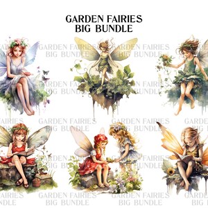 Garden Fairy Big Clipart Bundle - 44 Garden Fairies Pngs - Digital ...
