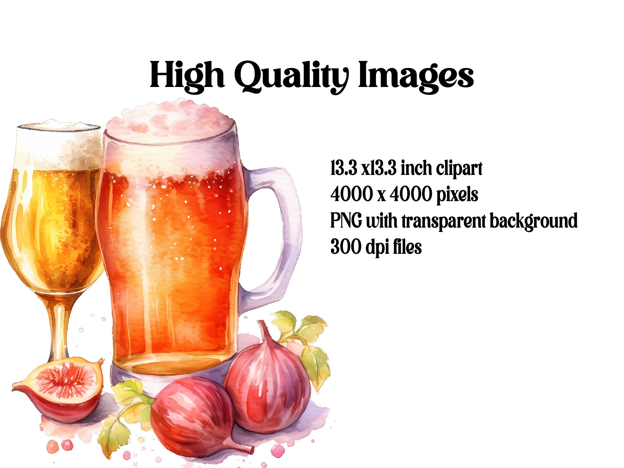 Beer Drink Clipart Bundle 37 Beers as Watercolor Pngs Clip Art ...