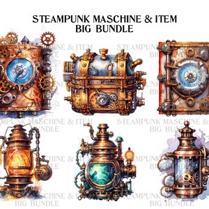 42 Steampunk Machine Clipart Bundle - Steampunk Item Pngs - Accessoire ...